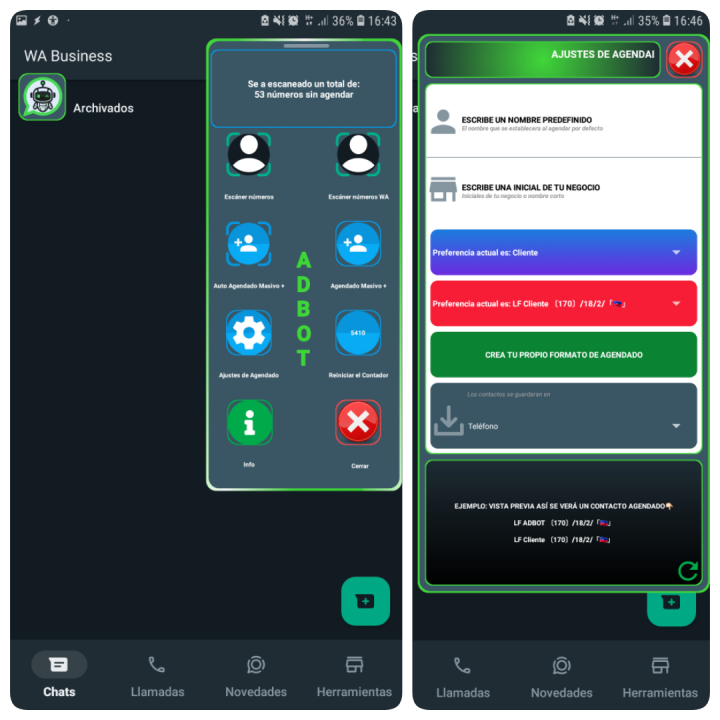 ADBOT herramienta auto Agendado Masivo